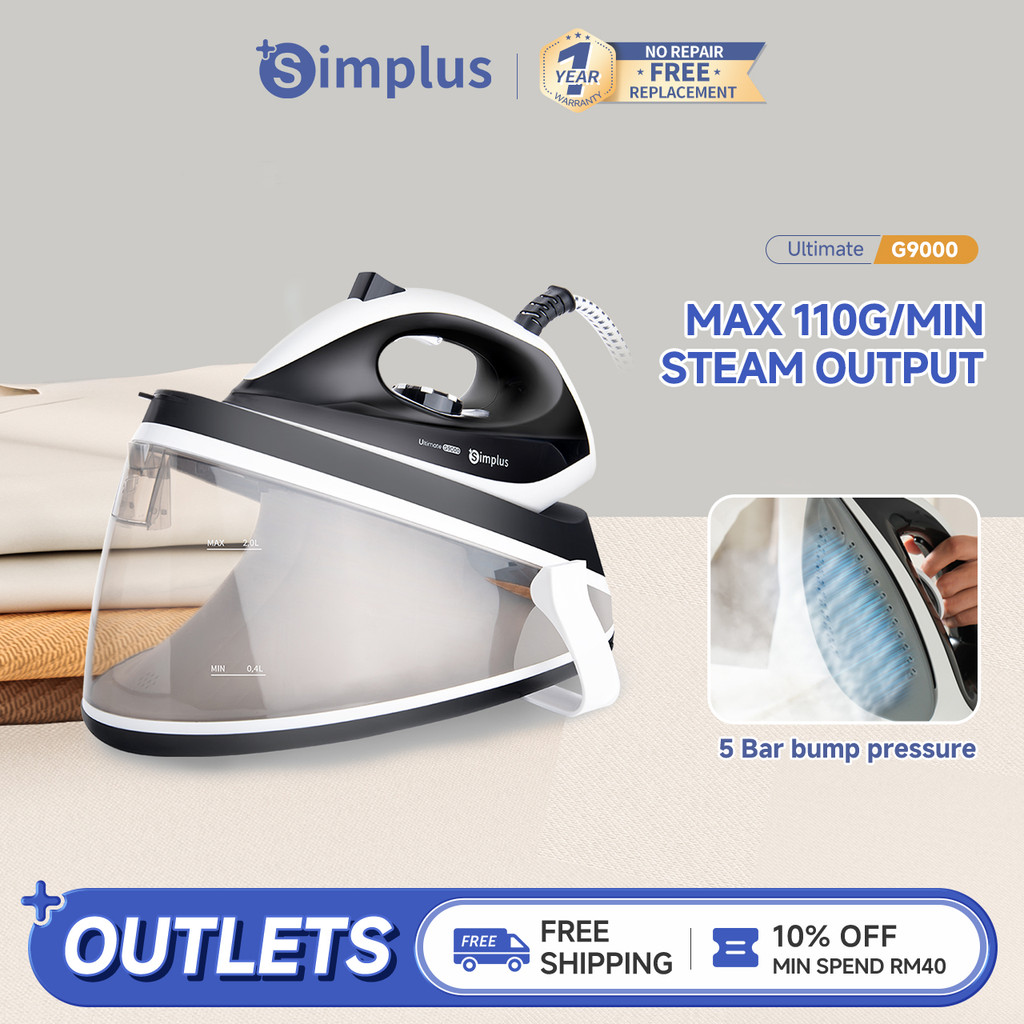 Simplus Generator Iron Steamer丨Teflon Coated Soleplate丨Self Maintain ...