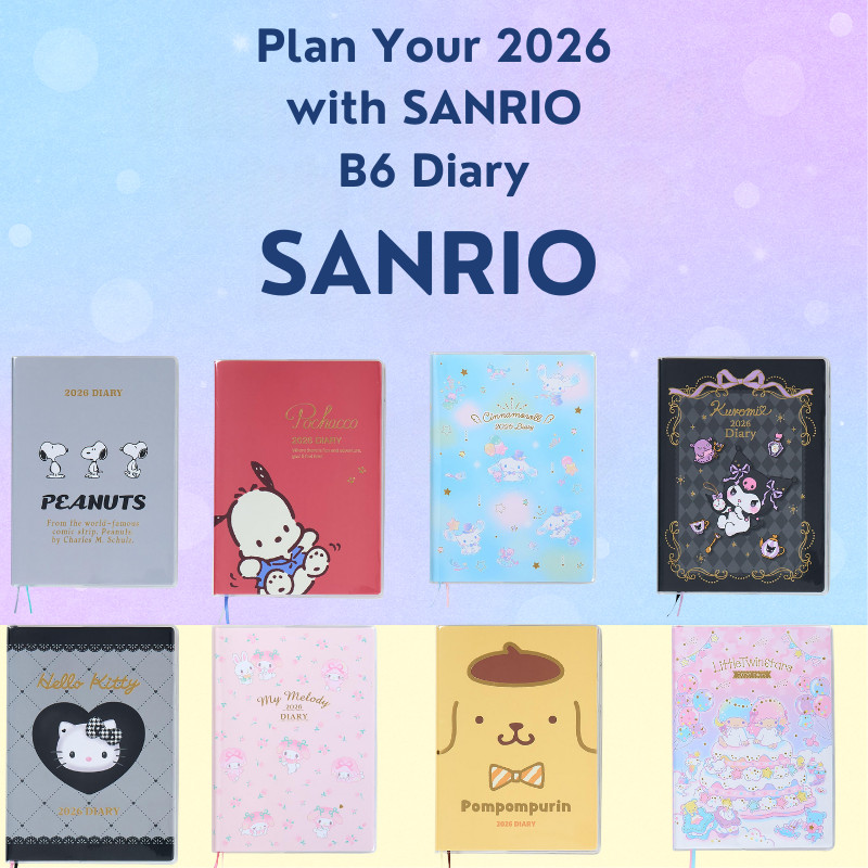 SANRIO B6 Block Diary 2026 - October Start Planner with Various ...
