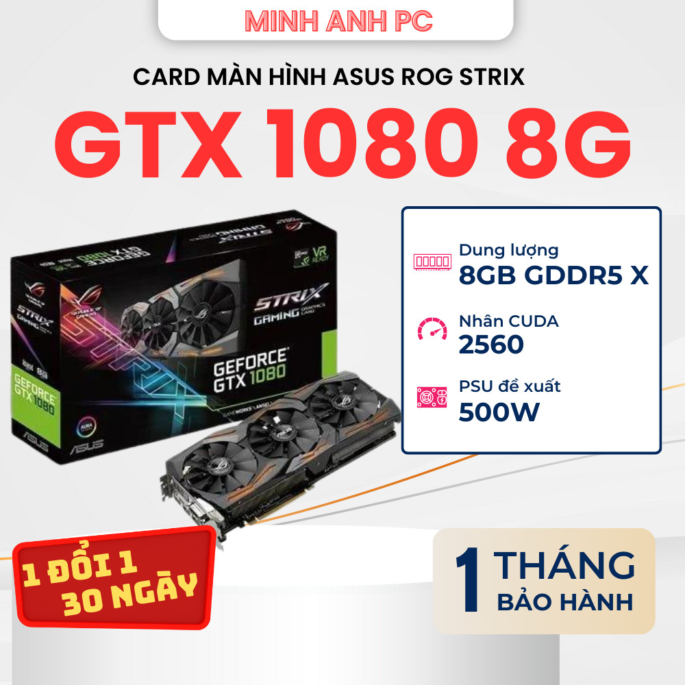 Asus ROG Strix GeForce GTX 1080 8GB GDDR5X Video Card - High ...