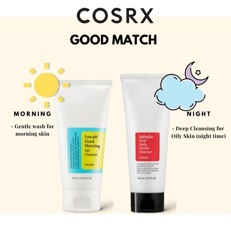 COSRX Low pH Good Morning Gel Cleanser 150ml/COSRX Salicylic Acid Daily Gentle Cleanser 150ml ...