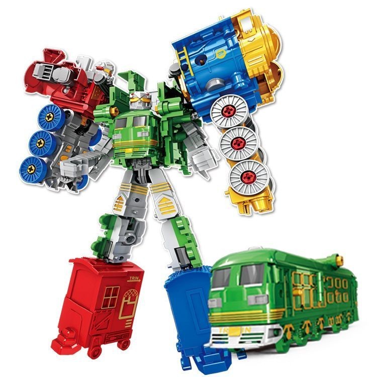 Train Transformers complete set of toys genuine splicing robot children ...