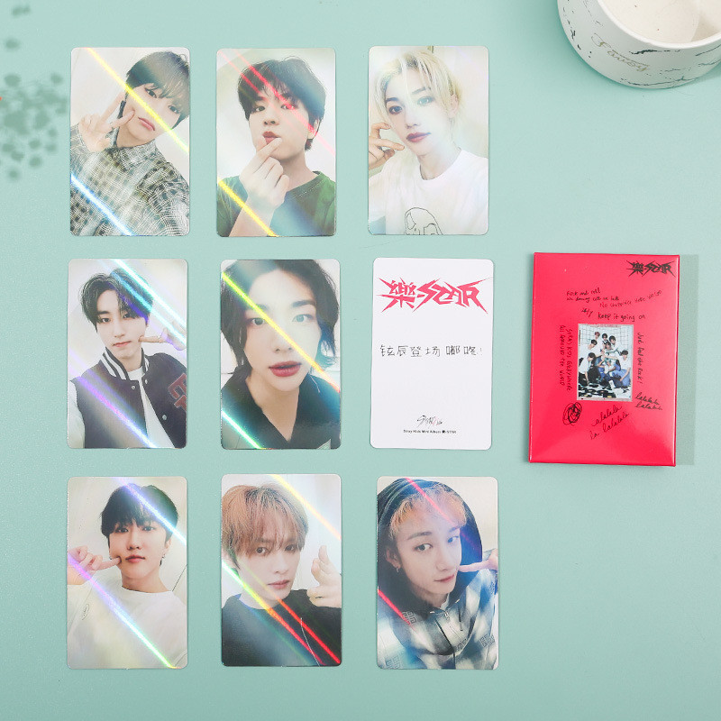 8-11pcs STRAY KIDS Holographic Laser Lomo Cards 5-STAR Album MAXIDENT ...