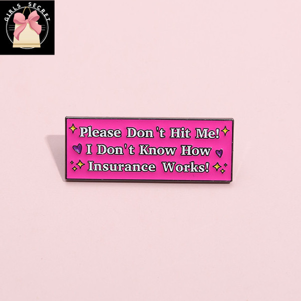 QQBaddCuteColor Funny Texts Brooch Pins Please Don't Hit Me Brooch ...