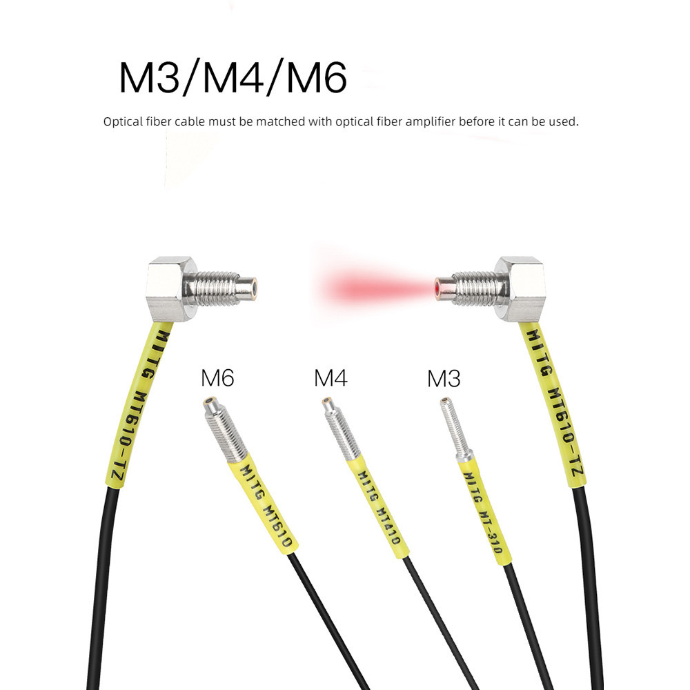 M3/m4/m6 Optical Fiber Sensor Amplifier L-Shaped Right Angle 90 Degree ...