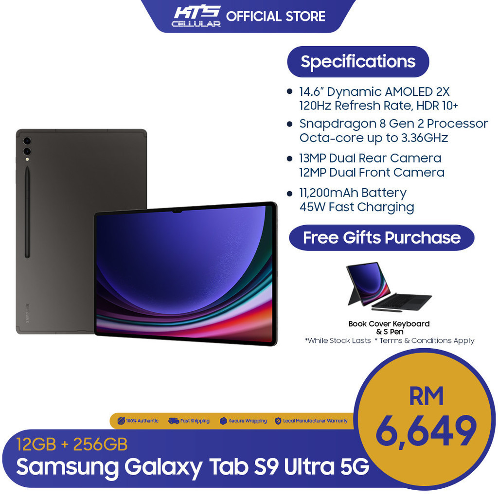 Samsung Galaxy Tab S9 Ultra 5G (12GB+256GB) X916 Tablet - Original 1 ...