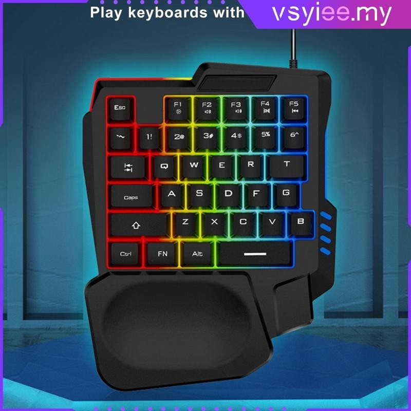 [2-Day Delivery] Gaming Keypad RGB Compact 35-Key Single Handed Wrist ...