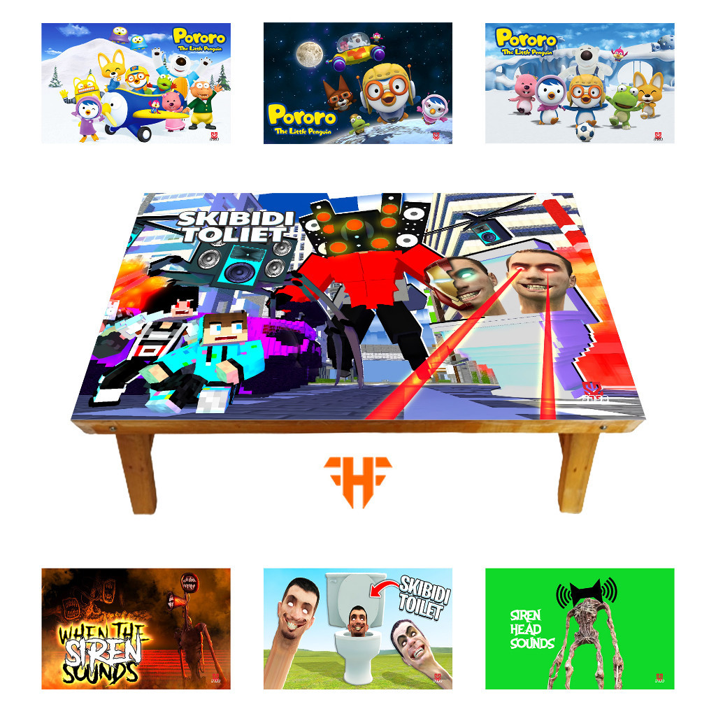 KAYU Pororo Skibidi Folding Children's Study Table Toilet Siren Head ...