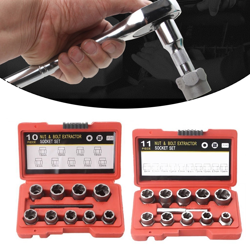 -New In April-Impact Bolt Extractor Socket Set 1011pcs Nut Remover CR ...