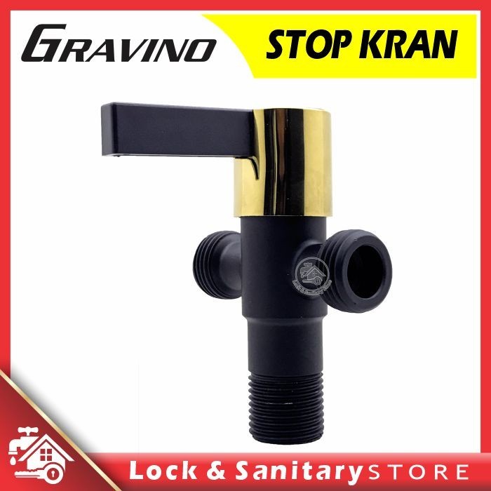 Stop Shower Faucet GRAVINO VZ 2751 Crank BK+Gold Shower Valve Wall Tap ...