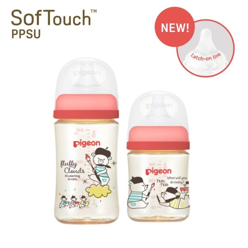 PIGEON 160ML/240ML WIDE NECK SOFTOUCH PPSU NURSING BOTTLE - BEAR | Shopee Malaysia