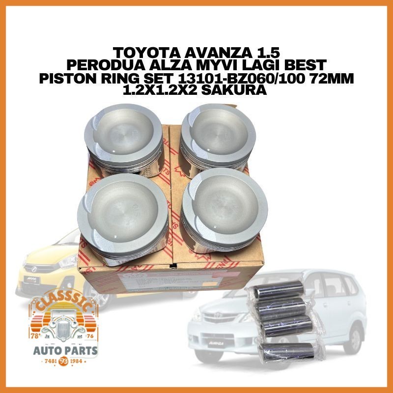 TOYOTA AVANZA 1.5 PERODUA ALZA MYVI LAGI BEST PISTON RING SET 13101-BZ060/100 72MM | Shopee Malaysia