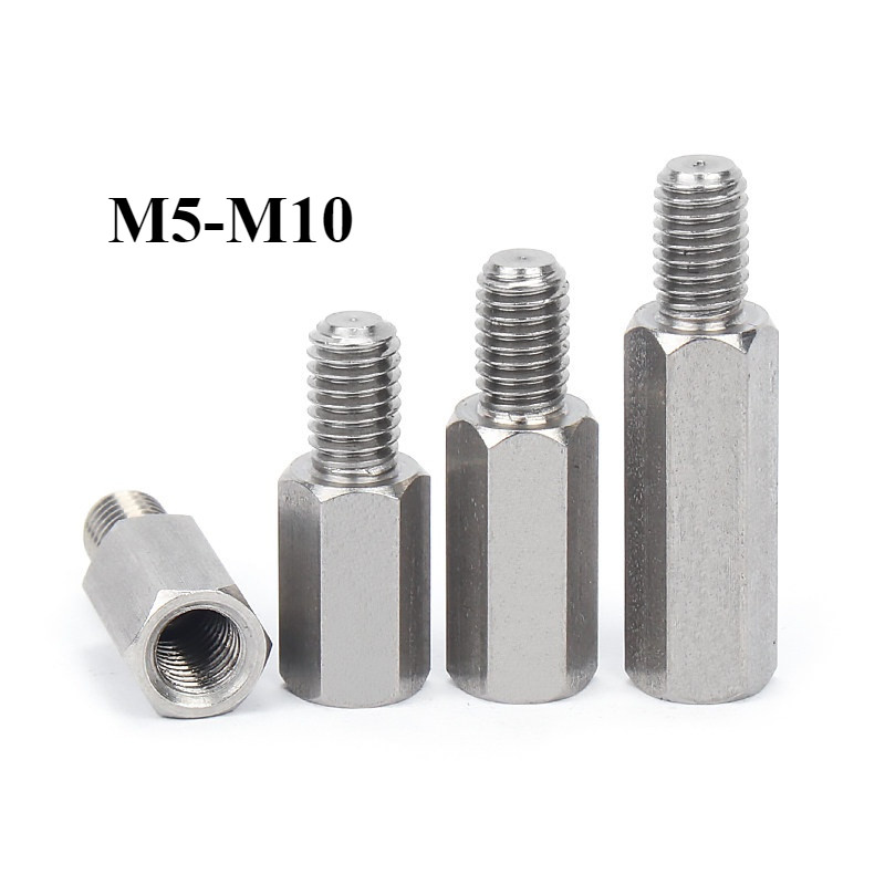 [NQn] M5/m6/m8/m10 Stainless Steel Single-Headed Bolt Hexagonal Pillar ...