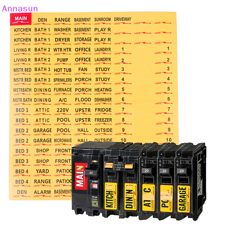 Annasun 129 Pcs Circuit Breaker Box Labels Conspicuous Identification ...