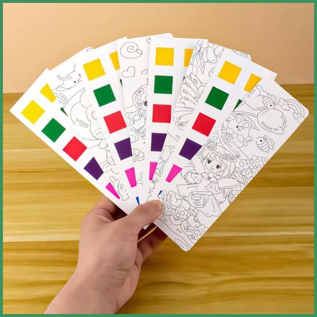 Watercolor Coloring Book Kid Bookmark Supplies Graffiti Picture ...