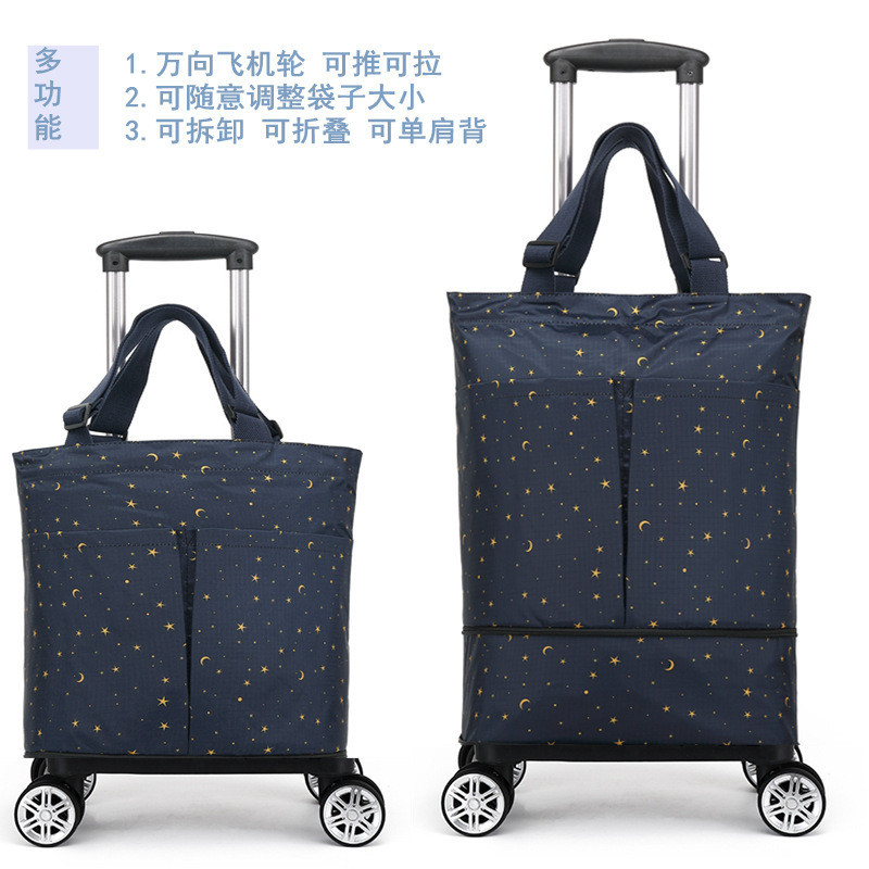 Telescopic and Portable Pull-Rod Shopping Bag Folding Removable ...