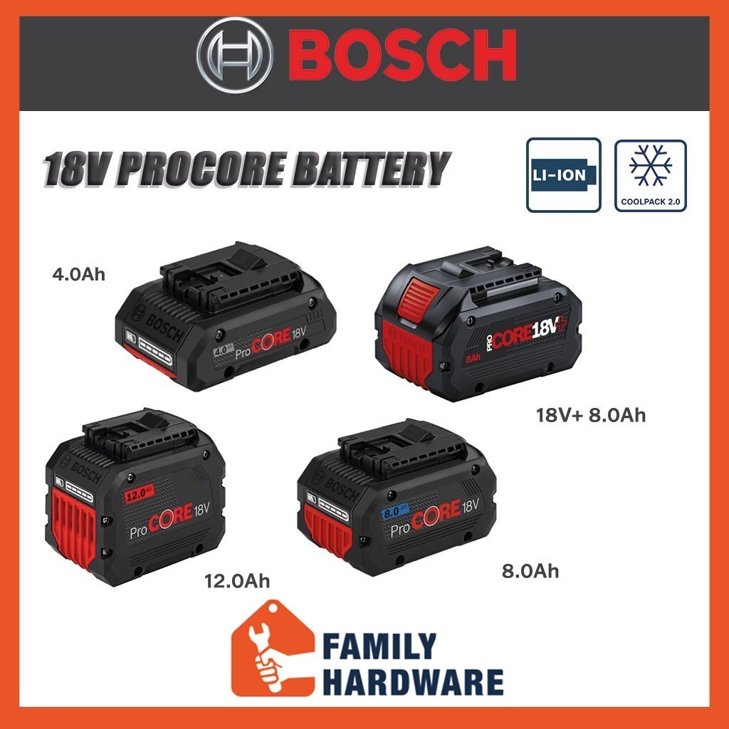 BOSCH ProCORE Procore 18V 18V+ 4.0Ah 8.0Ah 12.0Ah Professional Battery ...