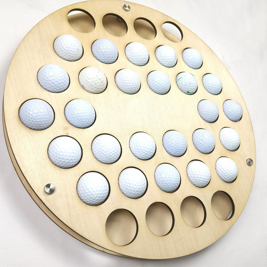 Wooden Golf Ball Display 34 Holes Creative Wood Golf Ball Holder Racks ...