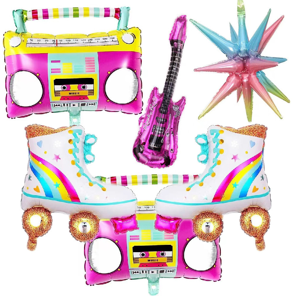 6 Pieces Roller Skate Balloon Musical Instrument Balloon 22 Inch ...