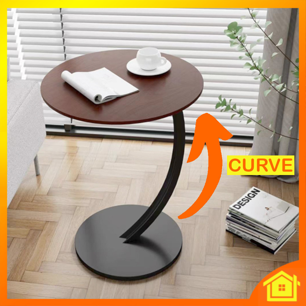 Side Table Coffee Living Room Bedside Bedroom C-Shape Curve Small Meja ...