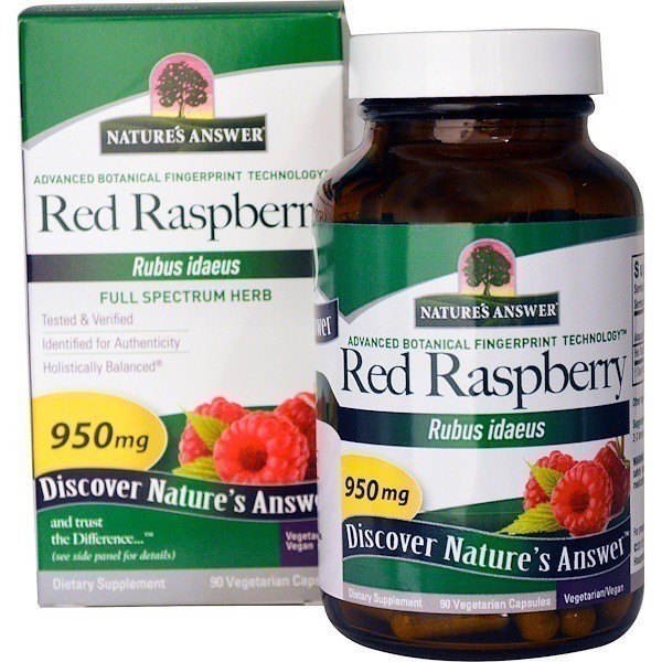 Nature's Answer, Red Raspberry, Rubus Idaeus, 950 mg, 90 Veg Caps ...