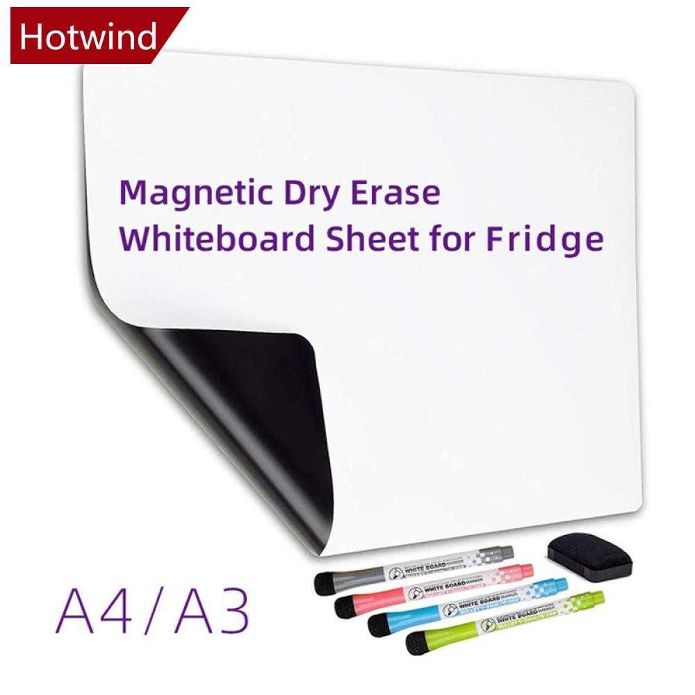 HOTWIND A4/A3 Magnetic Dry Erase Board Fridge Markers Whiteboard Sheet ...