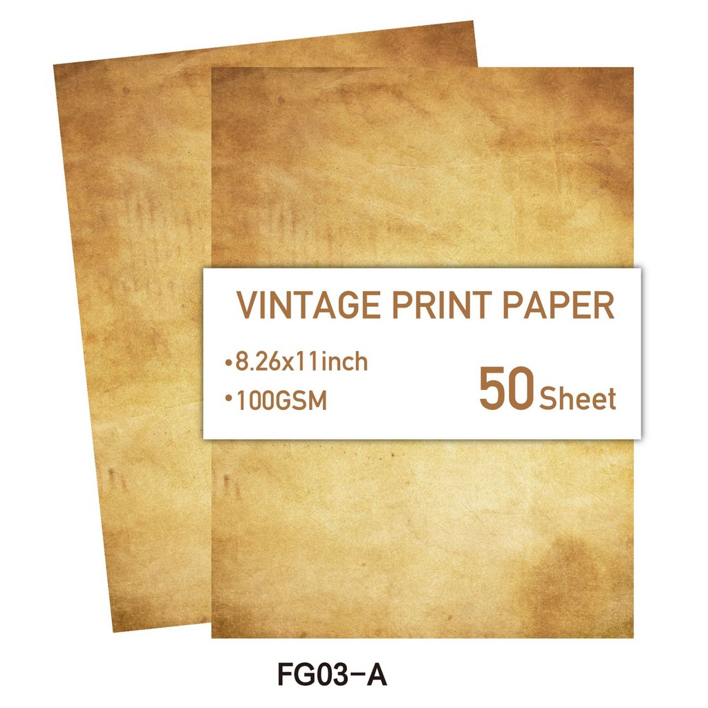 Vintage Writing Paper, 50 Sheets of Eco Friendly Recycled Paper, A4 ...