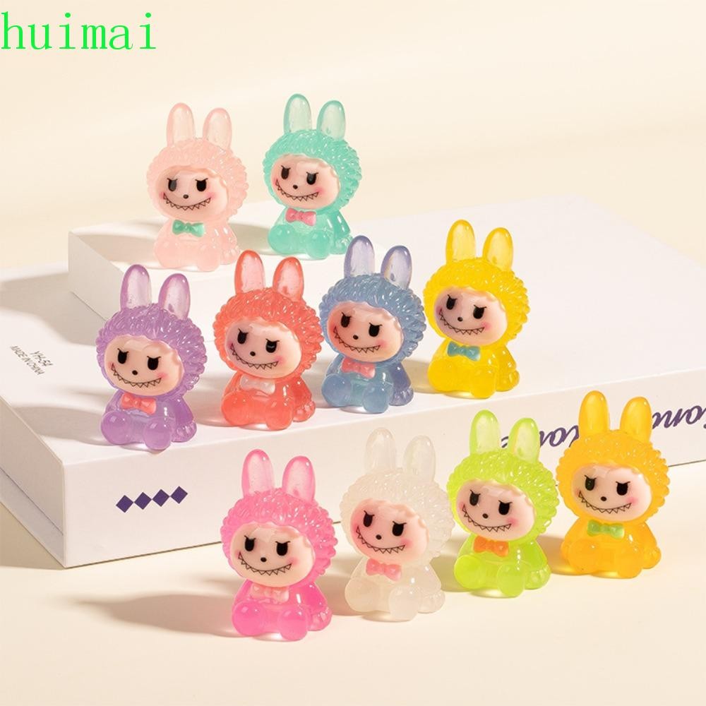 HUIMAI 10pcs Candy Color Labubu Dolls, Noctilucent Luminous Cartoon ...