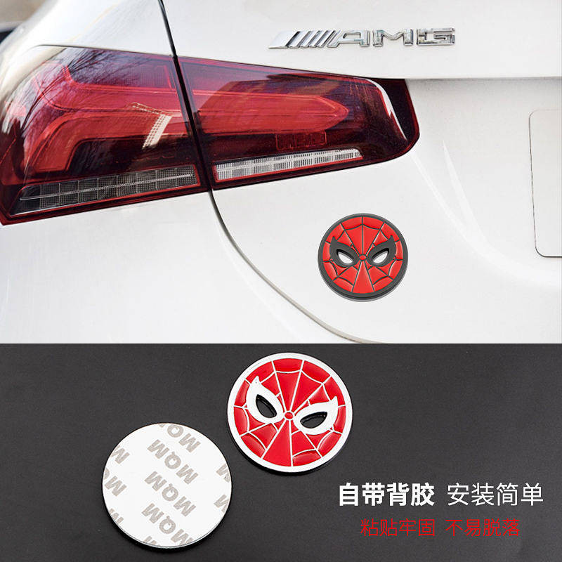 Car Personality Spider Bumper Stickers Spider-Man Car Logo Body Scratch ...