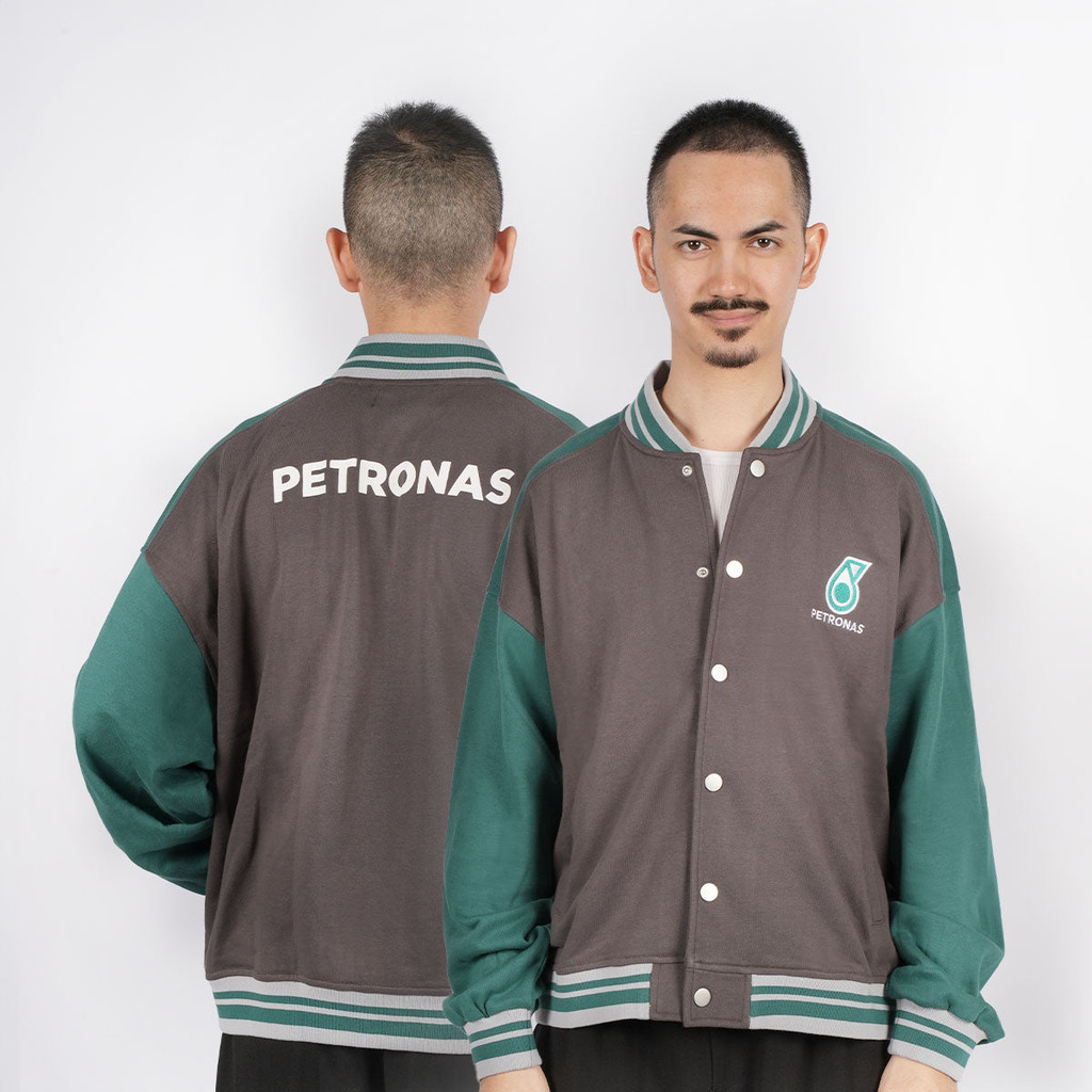 PETRONAS Varsity Jacket - Grey/Green | Shopee Malaysia