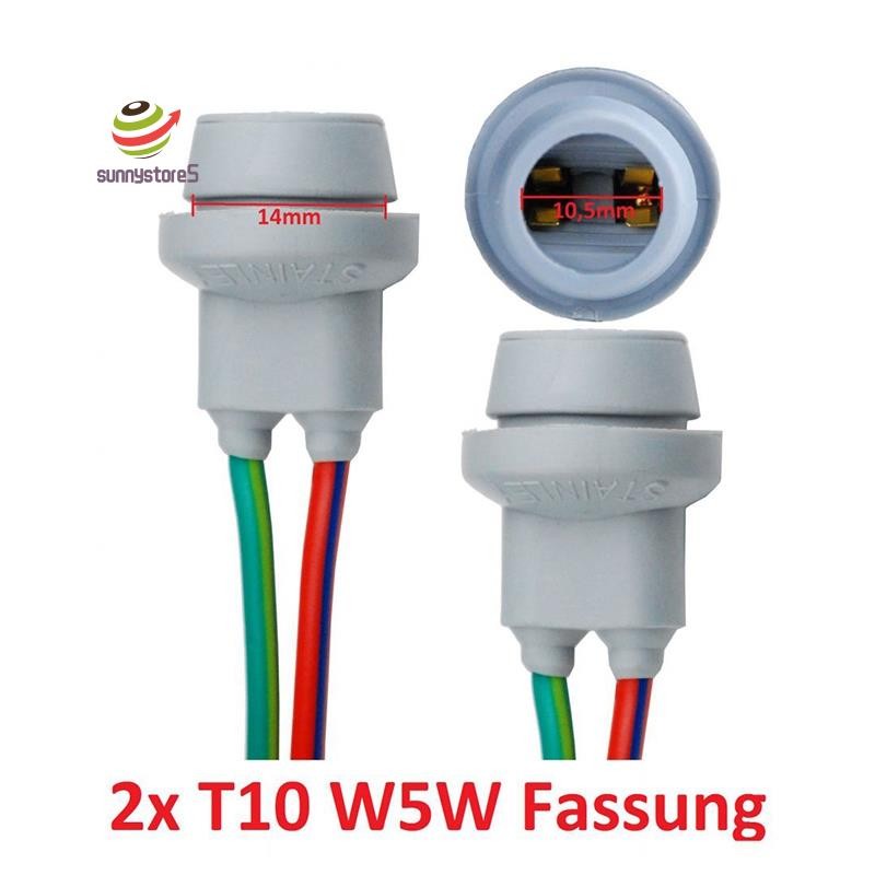 2X T10 Socket W5W Adapter Soft Rubber Light Lamp Holder Car Accessories ...