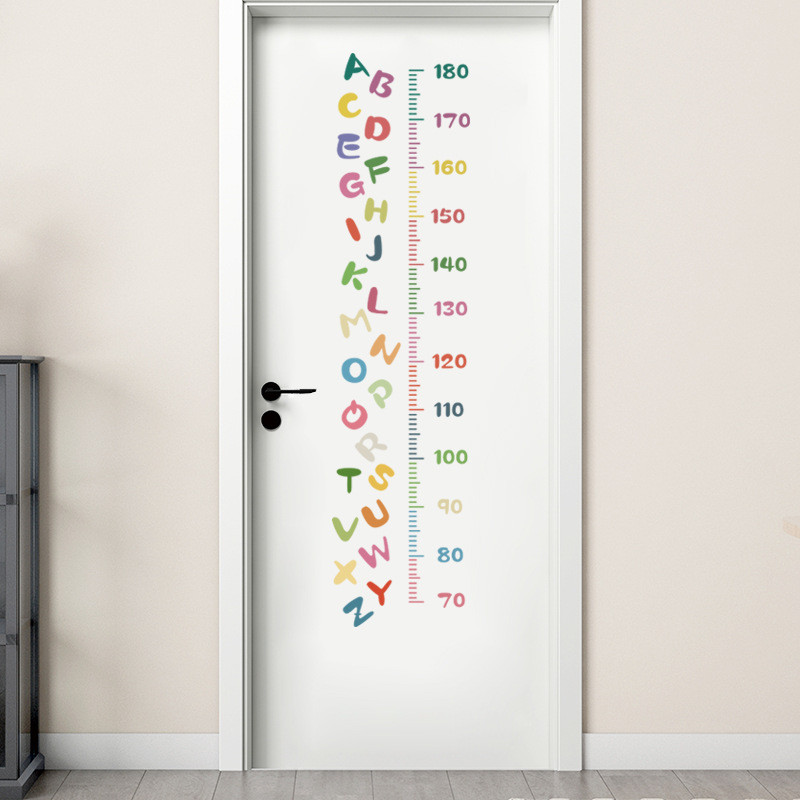 Cartoon 26 Color English Letters Uppercase DIY Height Measurement Wall ...