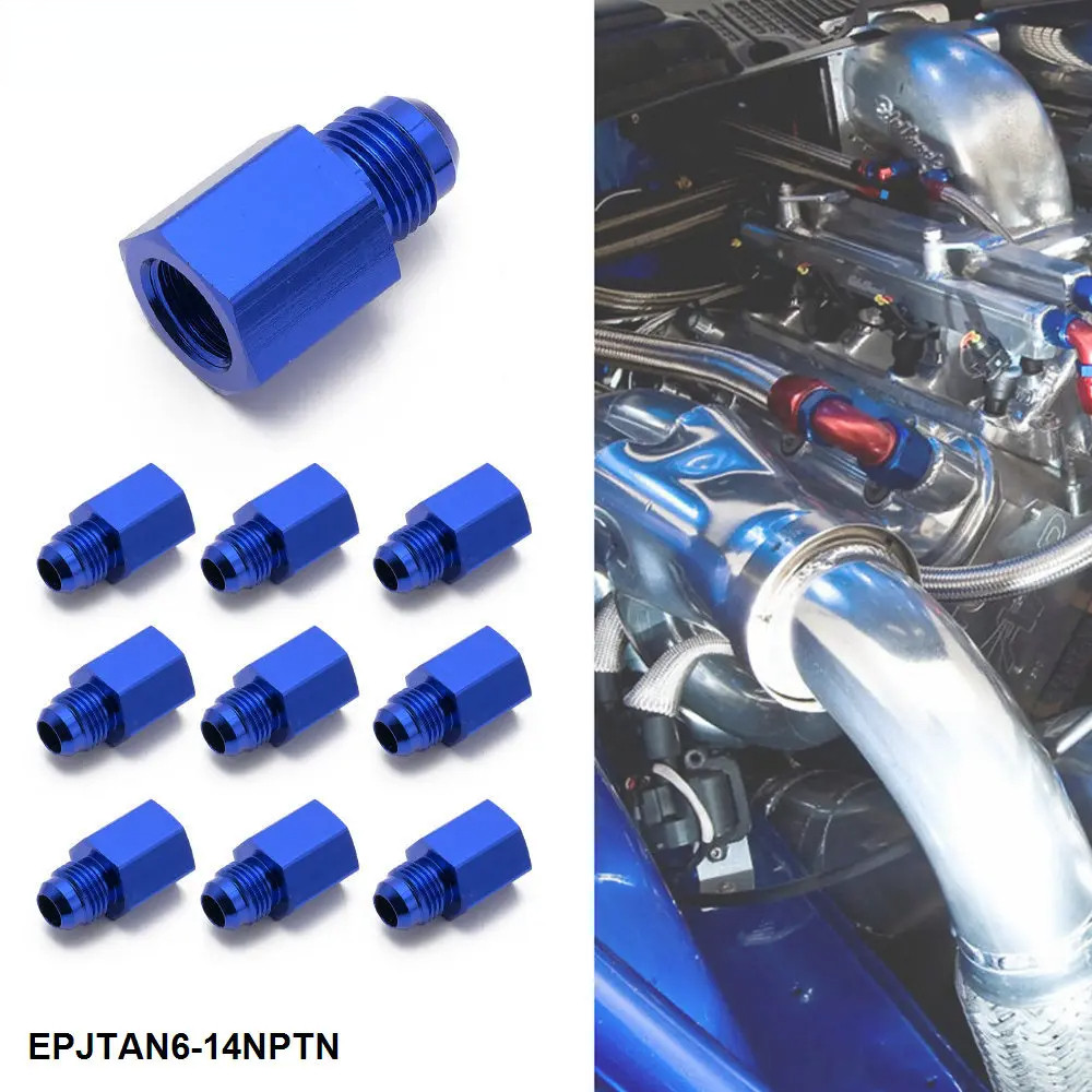 EPMAN 10PCS Universal Blue 1/4NPT Female AN6 Male AN Flare Fitting ...