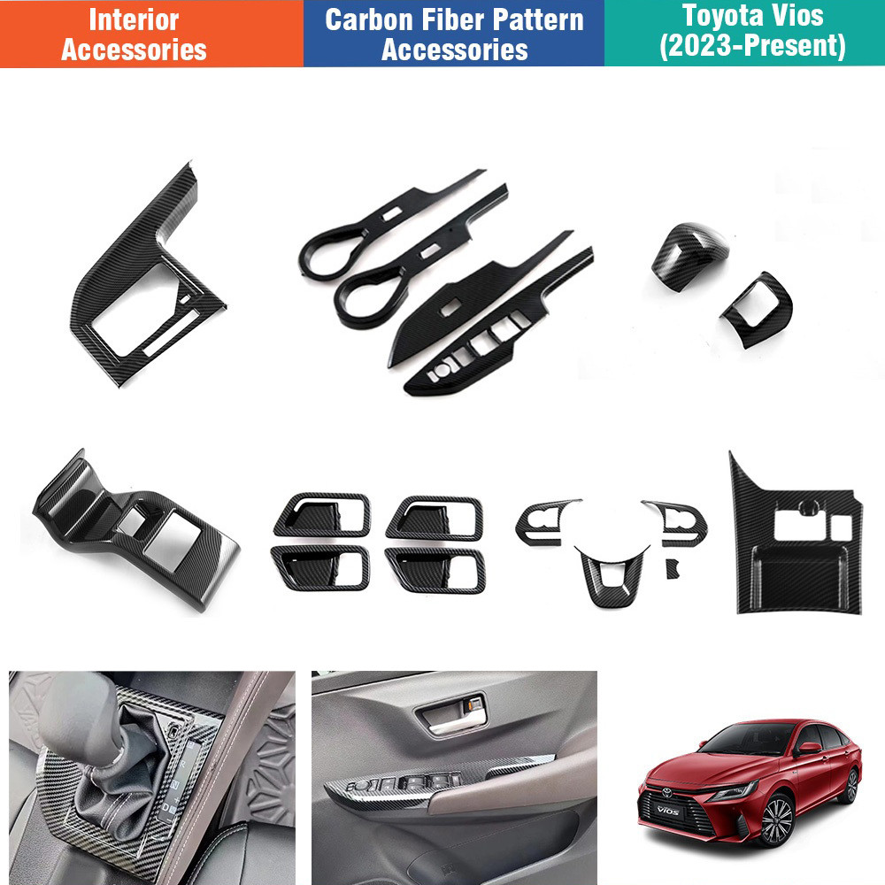 Toyota Vios NGC102(2023-Present) Carbon Fiber Steering Wheel Window ...