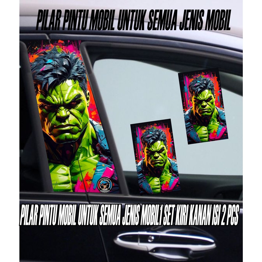 Hulk Batman Superman Stickers Variations in car door window pillars ...