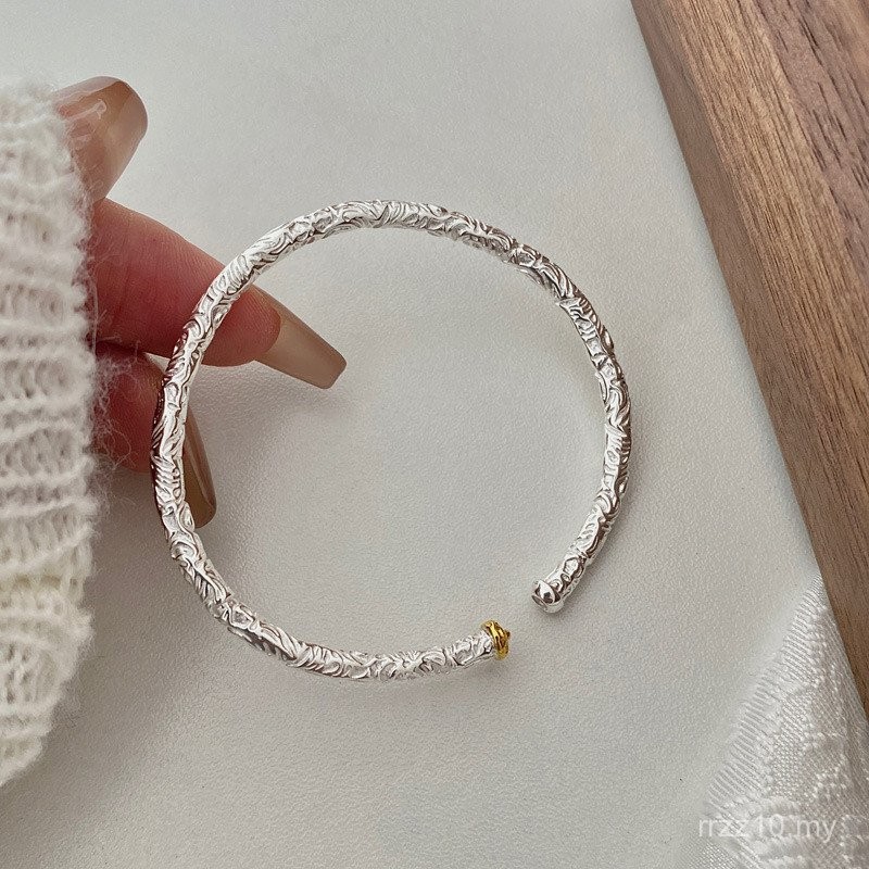 Corak rumput Totem Tang timbul gelang seluruh badan S925 perak penuh ...