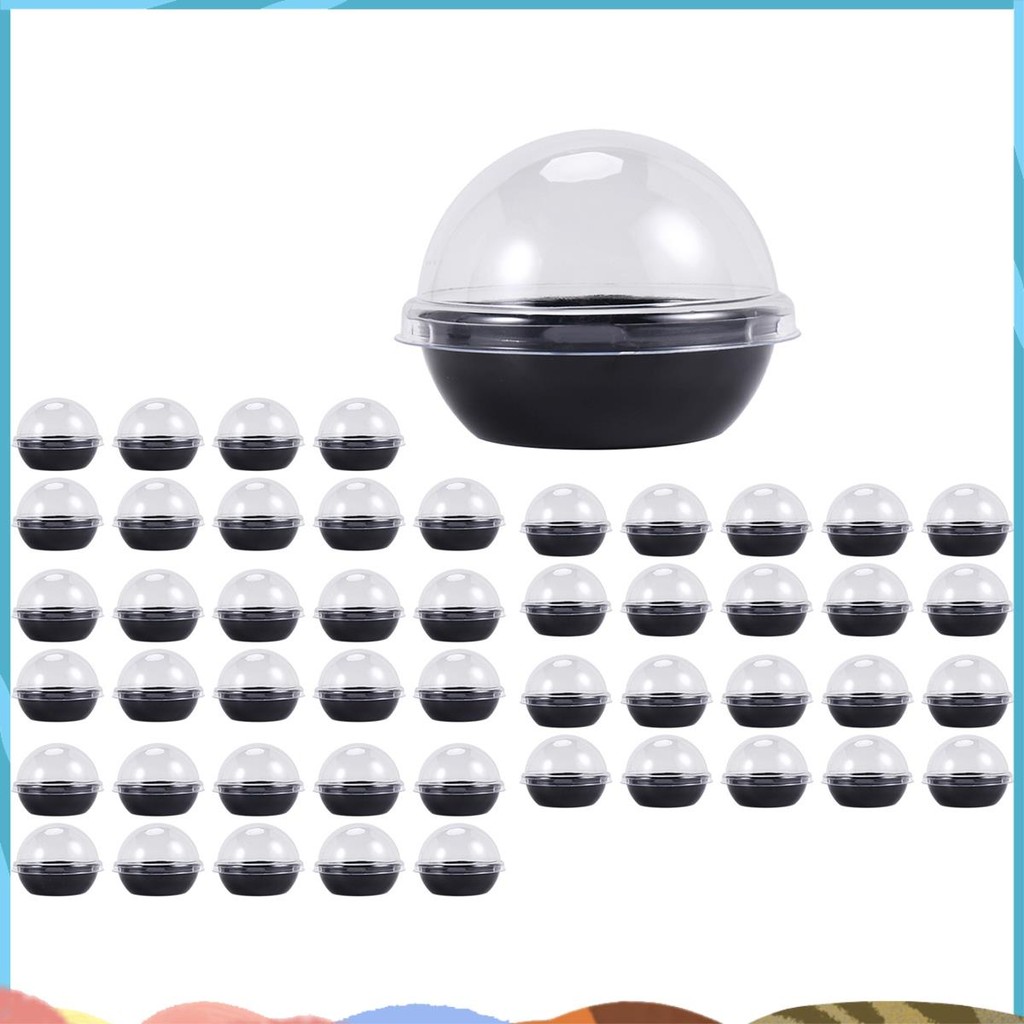 50 Pack Clear Plastic Mini Cupcake Container, Individual Packaging ...