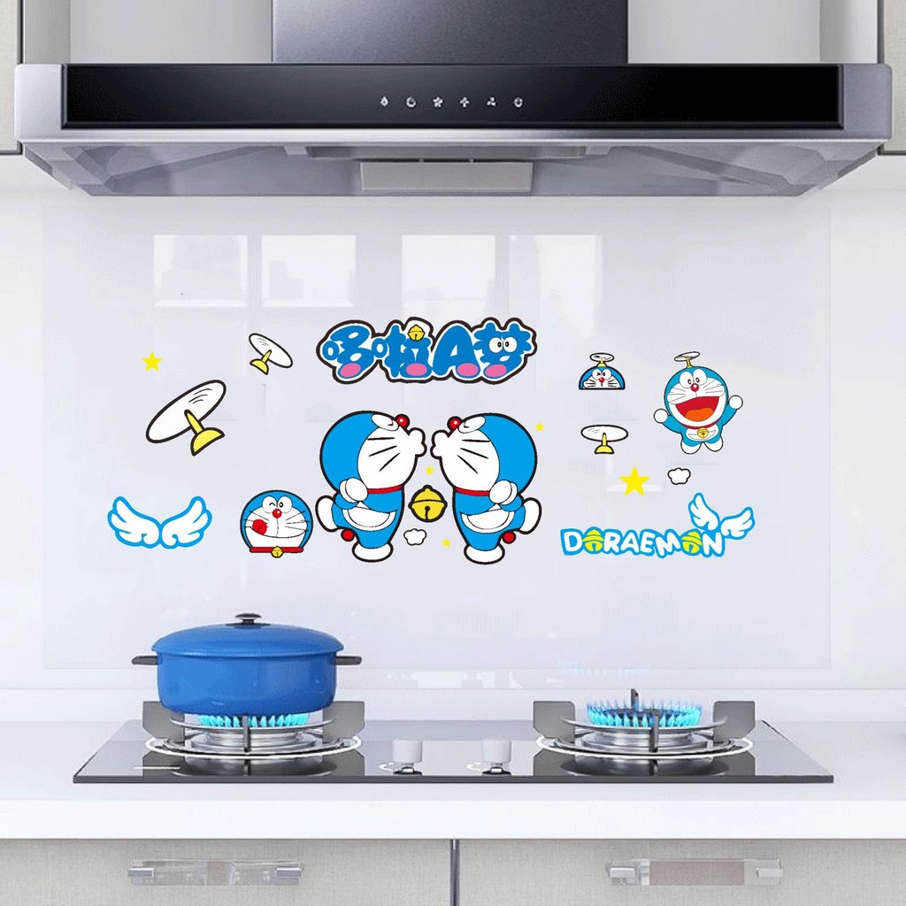Cartoon Cartoon Kitchen Oil-Proof Sticker Doraemon Kitchen Fireproof ...