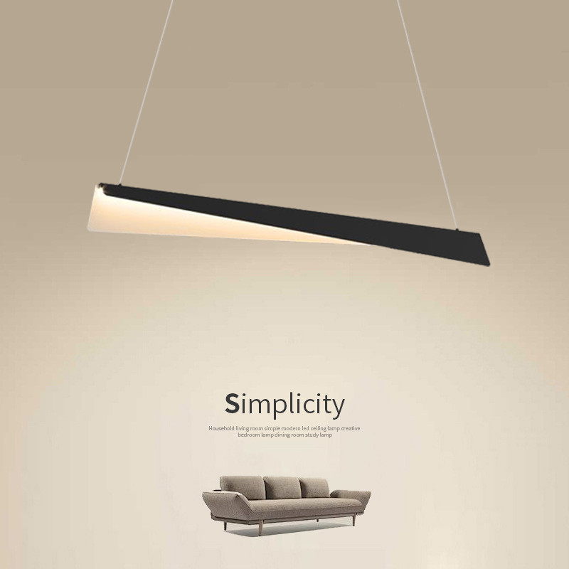 Minimalist Linear Dining Room Pendant Light,Modern LED Metal Chandelier ...