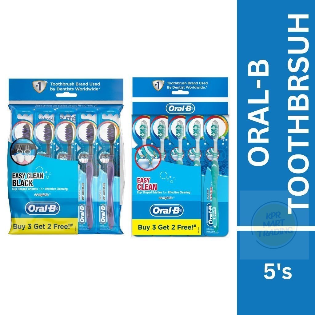 ORAL-B Easy Clean Toothbrush Soft / Medium (5's) | Shopee Malaysia