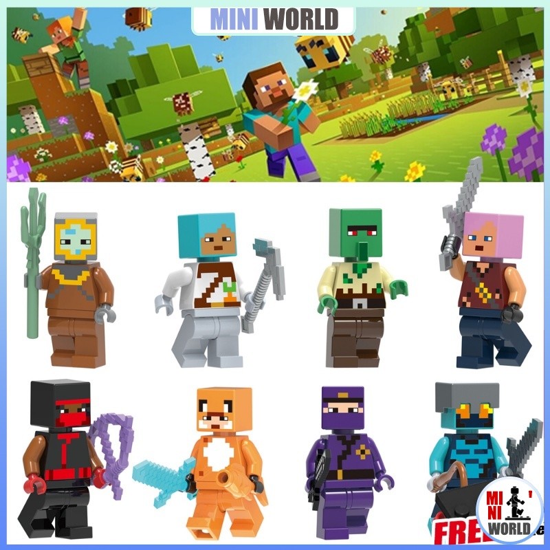Diver Minifigures Ninja Tamer Zombie Villager Pigman Fox Rogue Game ...