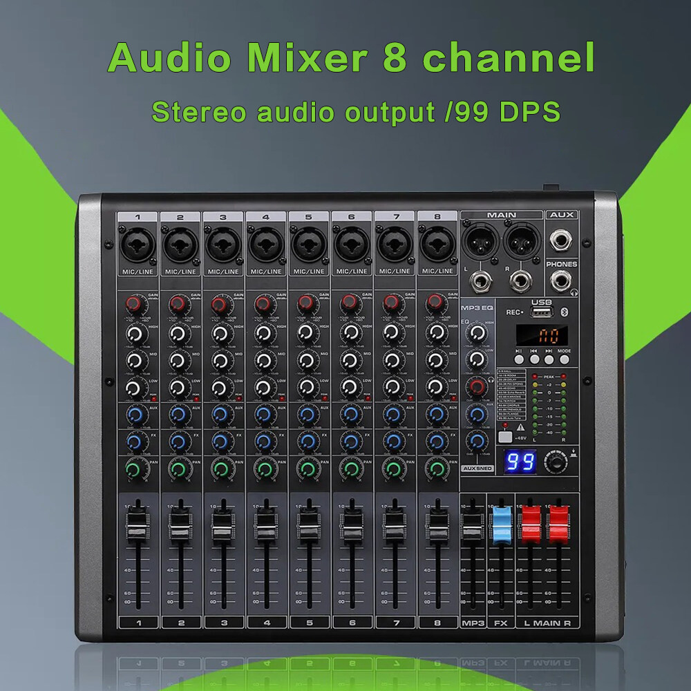 Professional Audio Mixer 8 Channel /16 Channel 99 DSP Bluetooth USB MP3 ...