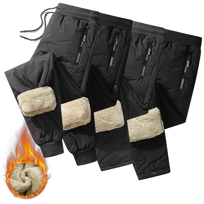 Winter Sweatwear Men Thicken Fleece Lining Sweatpant Thermal Trousers ...