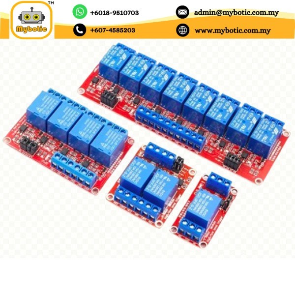 5V, 12V, 24V (1, 2, 4, 8 Channel) Active H/L Optocoupler Relay Module ...