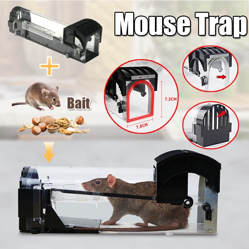 Automatic Lock Door Mousetrap Smart Reusable Rat Trap Box Safe High ...