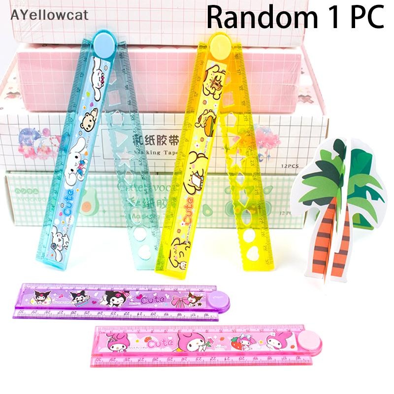 AY Cartoon Sanrio Folding Ruler 30cm Plastic Ruler Wave Line Geometric ...