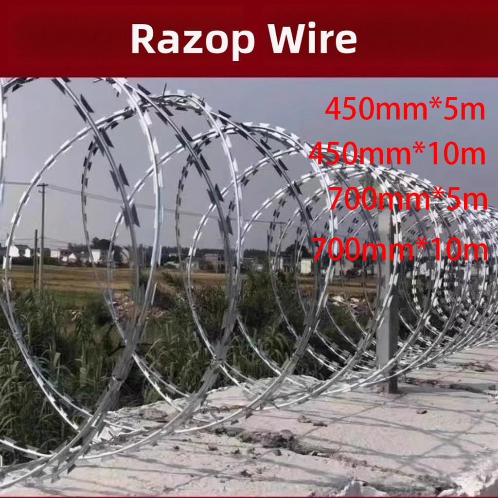 Razor / Concertina Barbed Wire (Cross Type with Clips) Razor Barbed ...