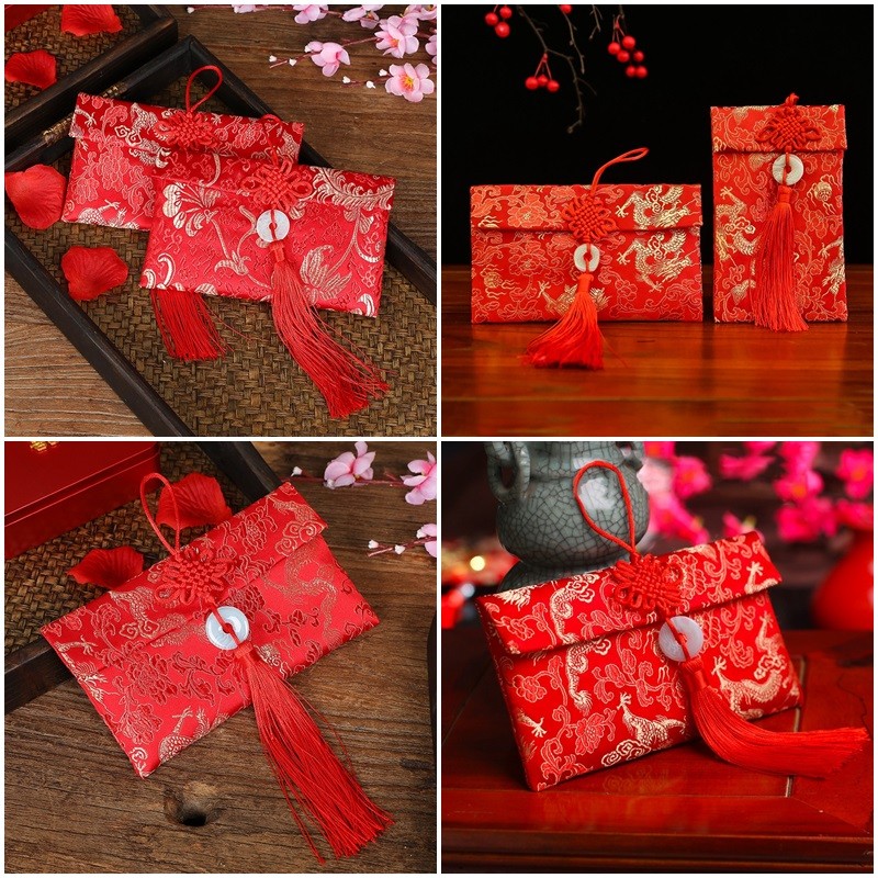 2025 New Year Fabric Red Envelope Spring Festival Red Packet Chinese ...