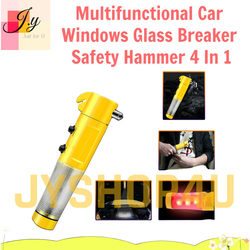(READYSTOCK) Multifunctional Car Windows Glass Breaker Safety Hammer ...