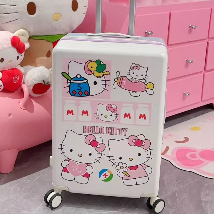 20&24 Inch Hello Kitty Pink PC Luggage Trolley for Teen Girls Cute ...