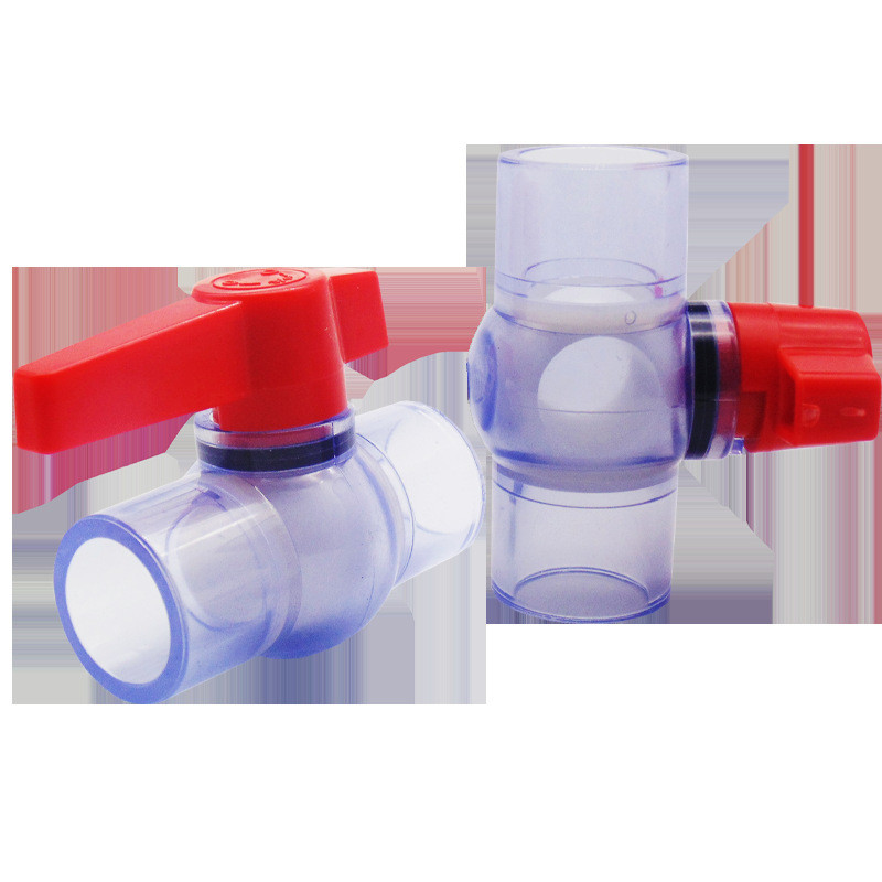 UPVC DIY Fish Tank Ball Valve Transparent Ball Valve PVC Transparent ...
